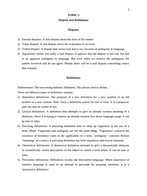 Logic Notes Topic 5 Pdf Definition Ambiguity