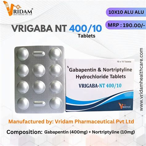 Gabapentin 400mg Nortriptyline 10mg Tablets 10x10 At ₹ 293 Box In Nashik