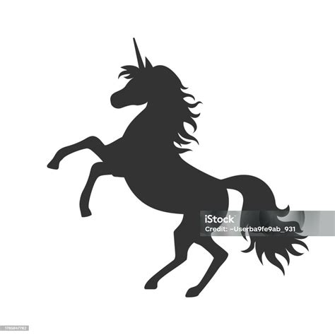 매직 유니콘 아이콘 실루엣 세련된 아이콘 빈티지 배경 말 문신 손으로 그린 유니콘 벡터 일러스트 레이 션 윤곽선 블랙 갈기에