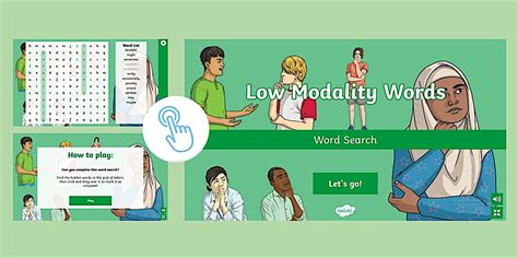 Low Modality Words Word Search Professor Feito Twinkl
