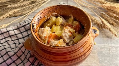 Горшочки с мясом и картошкой Рецепт картошки с мясом в сметане — Видео от Рецепты ПП Едим