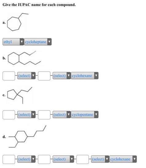 Solved Give The Iupac Name For Each Compound