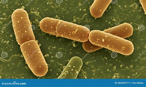 Microscopic View Of Bacillus Bacteria Cells Under Scanning Electron Microscope Stock Image