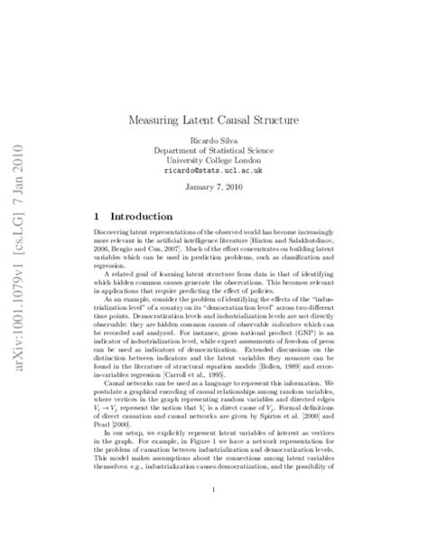 Pdf Measuring Latent Causal Structure