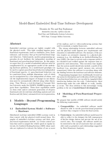 pdf model based embedded real time software development dionisio de