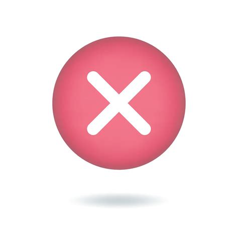 Vector Illustration Cancel D Cross Mark Icon Decline Or Egative Sign Realistic Red Cross