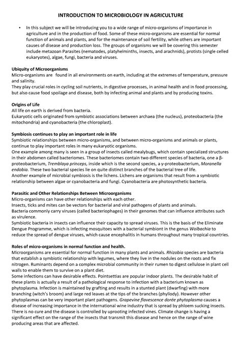 Introduction To Microbiology In Agriculture Warning Tt Undefined Function 32 Introduction