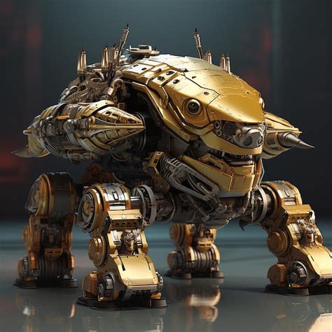 Premium Ai Image Behemoth Armored Turtle Crystal Shell Machine Generative Ai