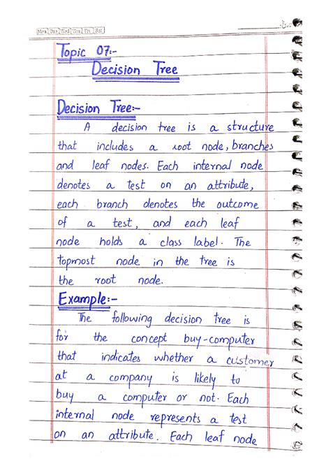 Ch 7 Decision Tree💙 Lecture Notes Of Data Mining Mon Tue Wed Thu Fri