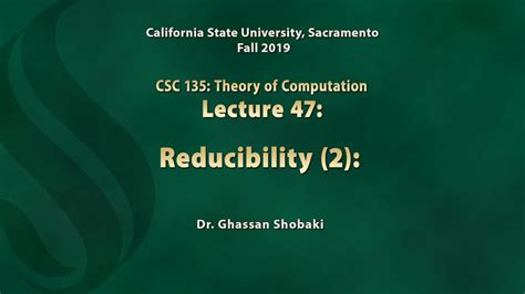 theory of computation lecture 47 reducibility 2 youtube