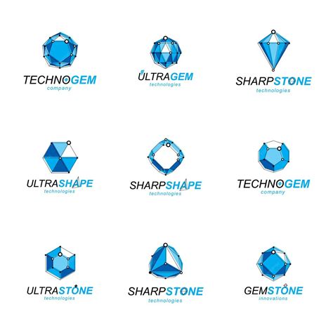 premium vector set of perspective technology shapes polygonal