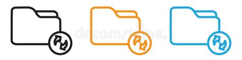 Folder Sync Vector Logo Set Collection For Web App Ui Stock Vector