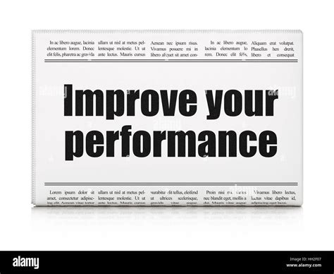 Learning Concept Newspaper Headline Improve Your Performance Stock