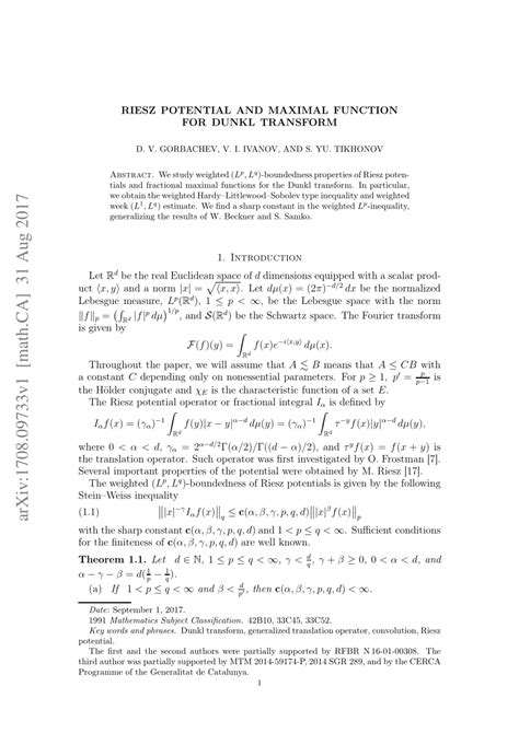 Pdf Riesz Potential And Maximal Function For Dunkl Transform