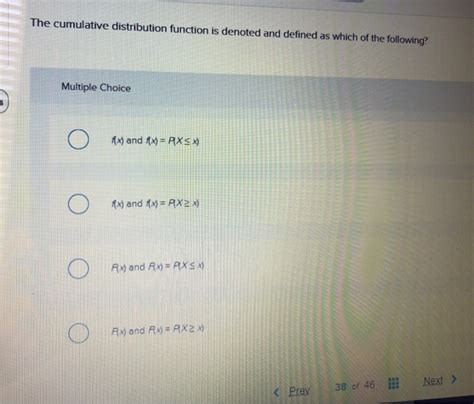 Solved The Cumulative Distribution Function Is Denoted And