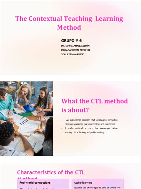 The Contextual Teaching Learning Method Pdf Learning Critical Thinking