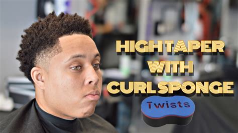 Barber Tutorial High Taper With Curl Sponge Youtube