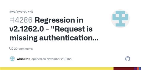 Regression In V212620 Request Is Missing Authentication Token · Issue 4286 · Awsaws Sdk