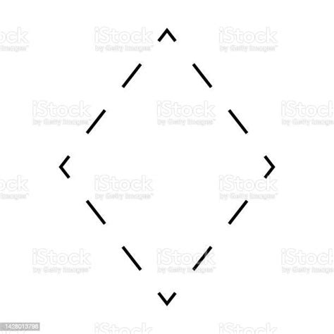 Rhombus 모양 파선 기호 벡터 아이콘 창조적 인 그래픽 디자인 Ui 요소 0명에 대한 스톡 벡터 아트 및 기타 이미지