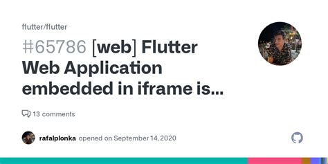 Web Flutter Web Application Embedded In Iframe Is Not Responding For