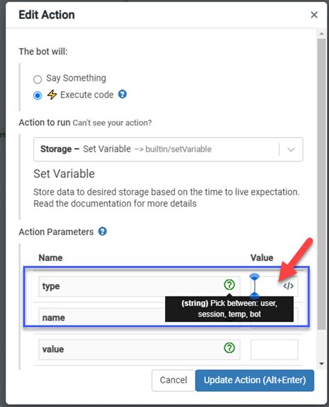 Feature Edit Action Dropdowns · Issue 1371 · Botpressv12 · Github