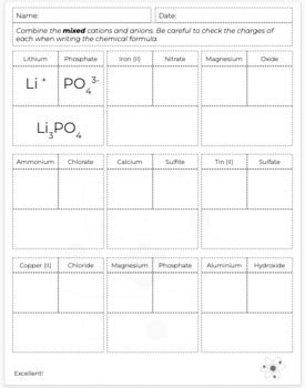 Engaging Ionic Compounds Printable With Binary And Polyatomic Ions