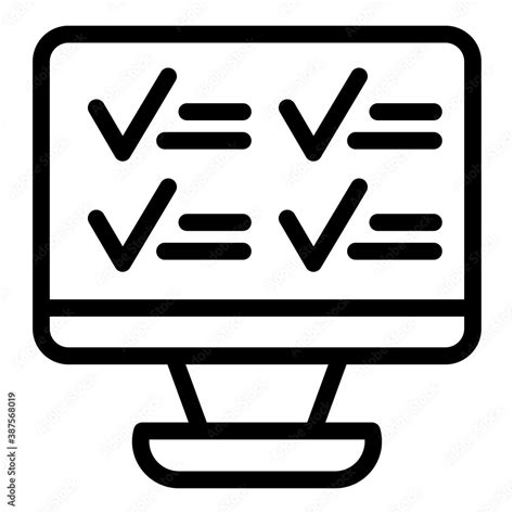 Computer Final Exam Icon Outline Computer Final Exam Vector Icon For