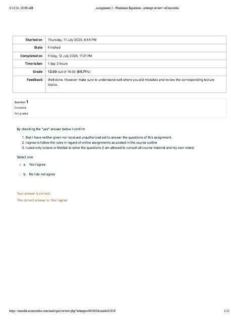 Assignment 2 Nonlinear Equations Attempt Review Econcordia Pdf Mathematical Logic