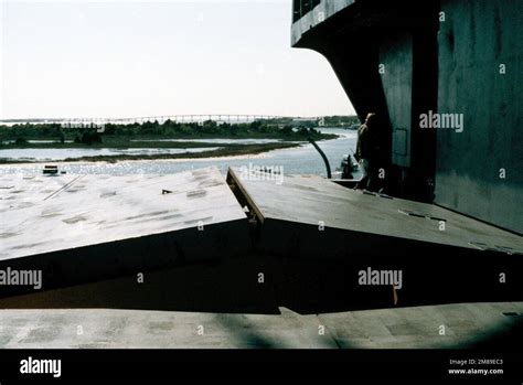 A Cargo Hold Cover Begins To Open As The Aviation Logistic Ship Usns