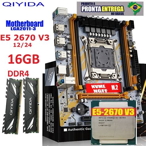 Kit Placa Mãe Qiyida Ed4 X99 Xeon E5 2670 V3 12 Core 30m 16gb Memoria Ddr4 Pronta Entrega