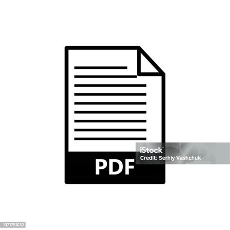 벡터 이미지 평면 아이콘 블랙 컬러 Pdf 문서 포맷 흰색 배경에 고립 0명에 대한 스톡 벡터 아트 및 기타 이미지 0명