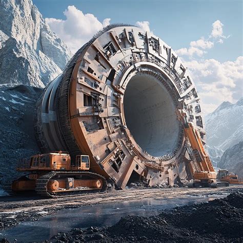 Tunnel Boring Machine Starting Massive Excavation Premium Ai