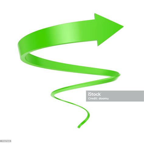 성공까지 녹색 나선형 화살표 트위스트입니다 3 차원 렌더링 개념에 대한 스톡 사진 및 기타 이미지 개념 개발 개선 Istock