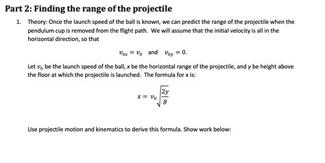 Solved Theory Once The Launch Speed Of The Ball Is Known Chegg Com