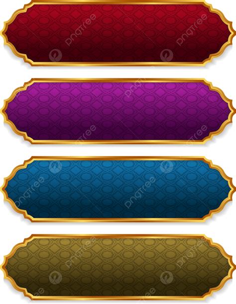 럭셔리 이슬람 황금 아랍어 배너 제목 프레임 텍스트 상자 세트 이슬람의 배너 텍스트 상자 Png 일러스트 및 벡터 에 대한 무료 다운로드 Pngtree