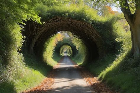 Premium Photo Light At The End Of The Tunnel Halnaker Tree Tunnel In West Sussex UK With