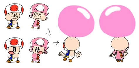 Toad And Toadette Bubble Gum Blowing By Laddlover101 On Deviantart