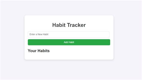Frontend Projects Build A Habit Tracker App With Html Css