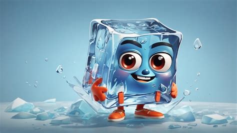 Premium Ai Image Cute Cartoon Ice Cube Character Generated By Ai