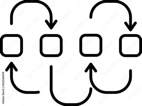 Algorithm Connection Hierarchy Vector Icon On Transparent Background