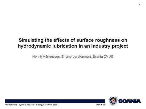 1 Simulating The Effects Of Surface Roughness On
