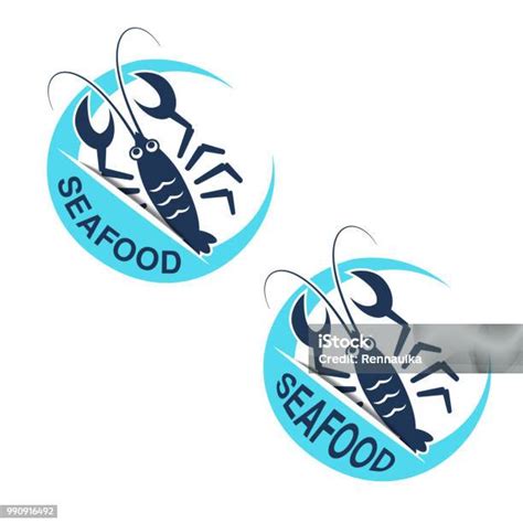 벡터 랍스터 실루엣입니다 원형 해산물 기호 제품 디자인 이나 메뉴 레스토랑 흰색 배경에 고립 갈고리 발톱에 대한 스톡 벡터 아트 및 기타 이미지 Istock