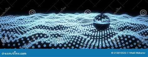 A Raised Grid Of Glowing Dots Representing Internet Connections Cloud Computing And Neural