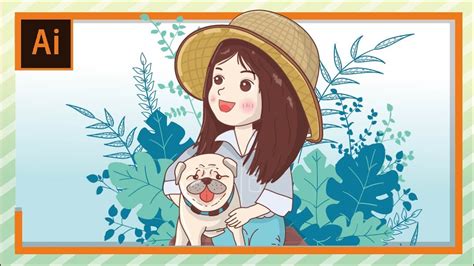 AI電繪Q版這樣畫 繪製過程縮時竉物插畫人物插畫Adobe illustrator YouTube