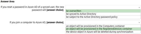 HOTSPOT You Configure Microsoft Azure Active Directory Azure AD Connect As Shown In The