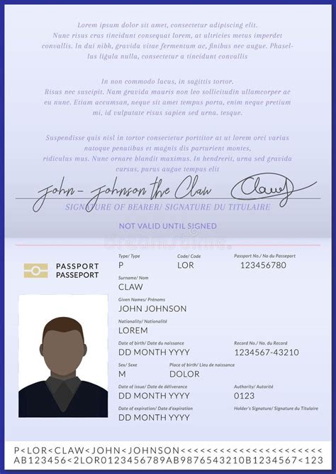 American Passport Template Stock Illustrations 285 American Passport
