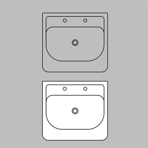 Parte Superior Ver Lavabo Icono Para Casa Plan Diseño Lavabo Icono