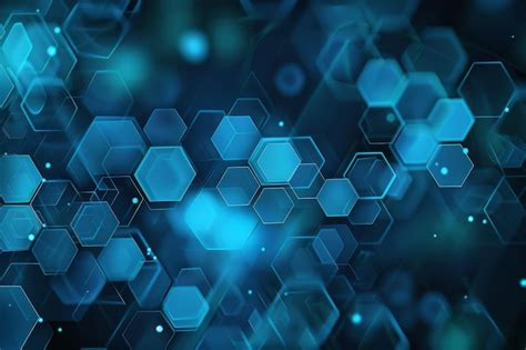 Abstract Digital Hexagonal Molecular Structure Premium Ai Generated Image