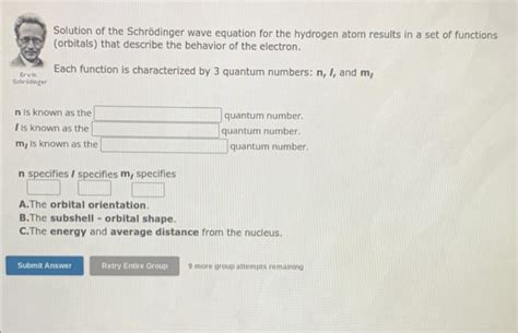 Solved Solution Of The Schrödinger Wave Equation For The