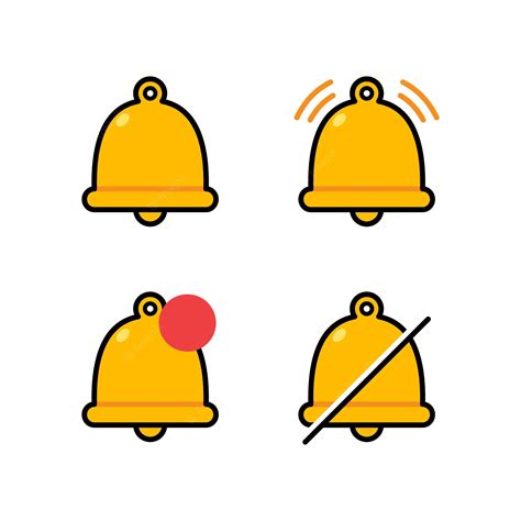 벨 알림 아이콘 세트 프리미엄 벡터